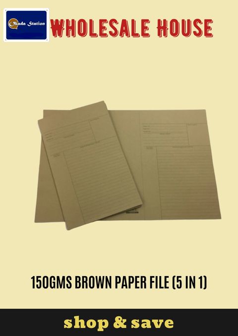 (RM2.20) OKADA Brown Minute File (5 IN 1) / Fail Kertas / Craft Paper ...