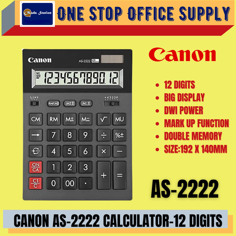CANON CALCULATOR TX-1210 HI III / AS-2222/ 12 DIGITS/CANON / TX-1210/AS ...