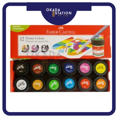 Faber Castell Poster Colour (12's) 15cc / 12 Colour / Warna Poster ...