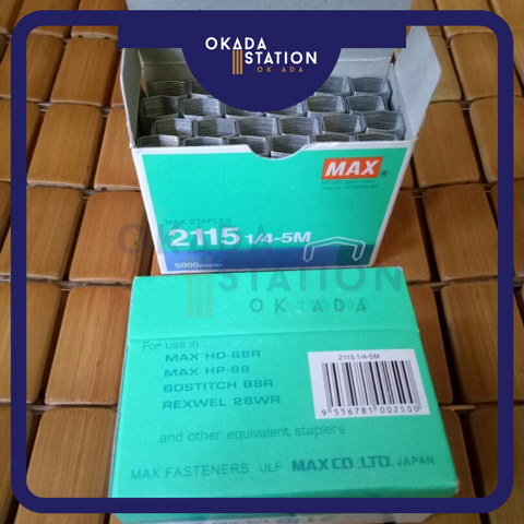 MAX STAPLES NO:2115 (1/4-5M) / Bullet Stapler / Ubat Stapler / HD-88 ...