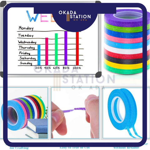 OKADA WHITEBOARD LINING TAPE (3mm x 30) / Whiteboard Tape / Border ...