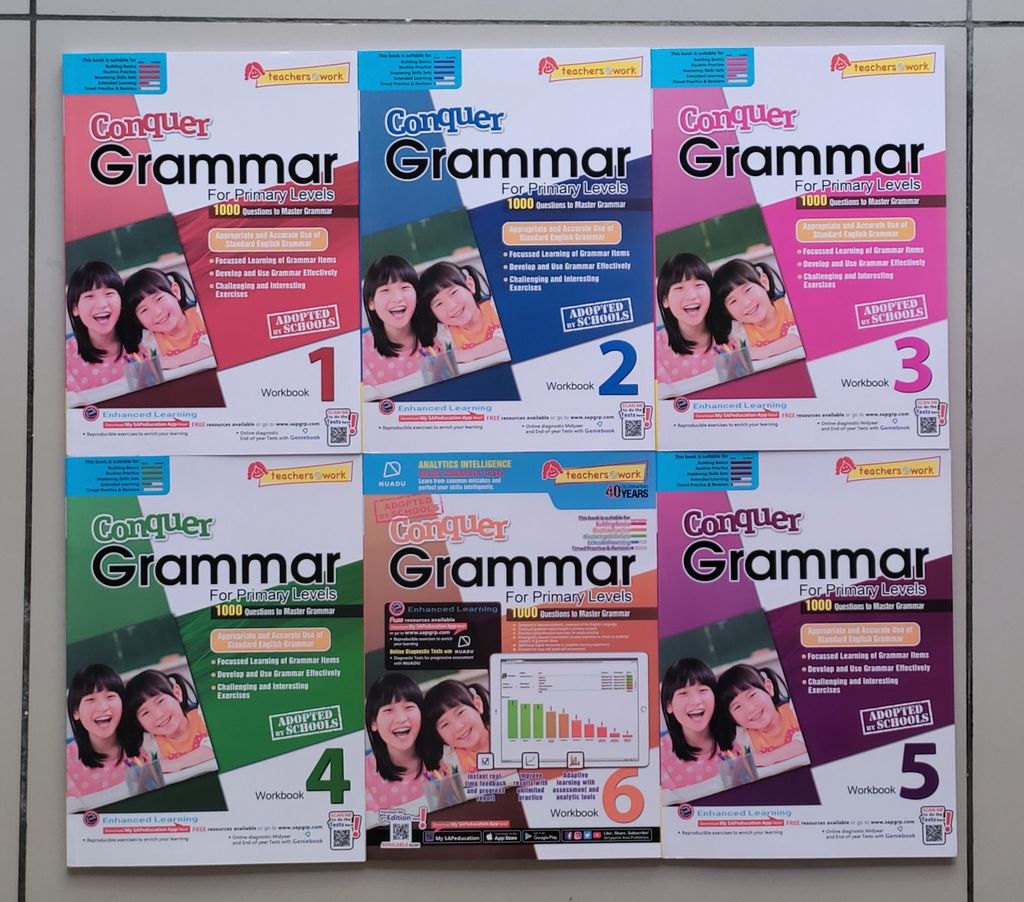 Pcs/Set SAP Conquer Grammar Workbook Grade 1-6 English, 06/03/2024