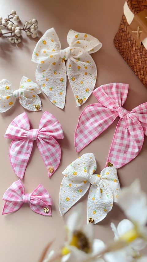 Poppy Bow Premium Petite Bella Set // Rose Gingham