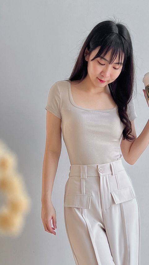 Iris Longer Bra Top (Oat) – closetmino