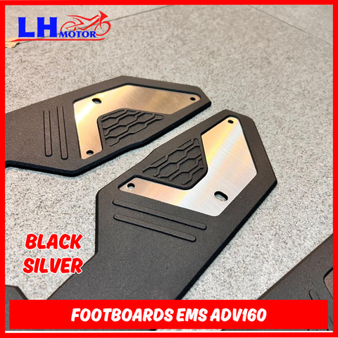 FOOTBOARDS EMS HONDA ADV160 BLACK / SILVER UNCLESPANAR LHMOTOR – LHMotor