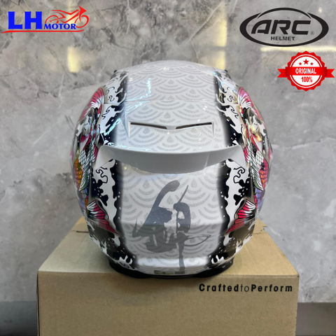 ARC XR KOI HELMET ORIGINAL WHIEW / BLUE LHMOTOR UNCLE SPANAR – LHMotor