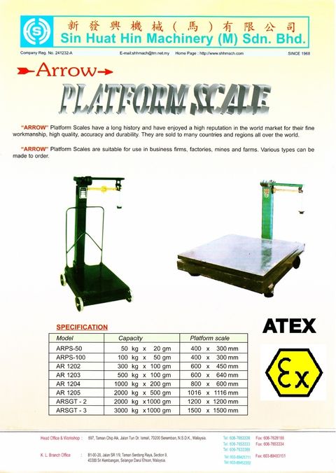 ARROW 500kg AR-1203 Steel Yard Platform Weighing Scale *THIS ITEM ...
