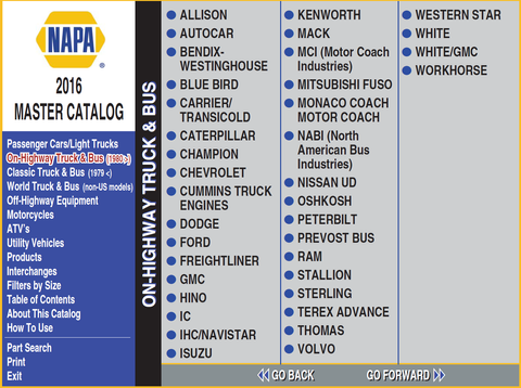 NAPA Filters Master Product Catalog Offline – Electronic Parts Catalogue