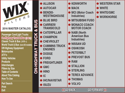 WIX Filters Master Product Catalog Offline – Electronic Parts Catalogue