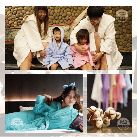 【Dayitowel】《浴袍》淺色 純棉浴袍 純棉浴袍 翻領 親子款 浴袍 台灣製 溫泉 泡湯 睡衣 睡袍 – 大億毛巾dayitowel