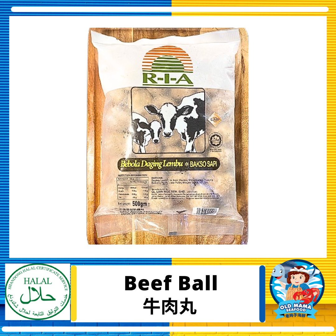 Beef Ball / 牛肉丸 (500gm/pkt) / Bebola Daging Lembu - Old Mama Seafood ...