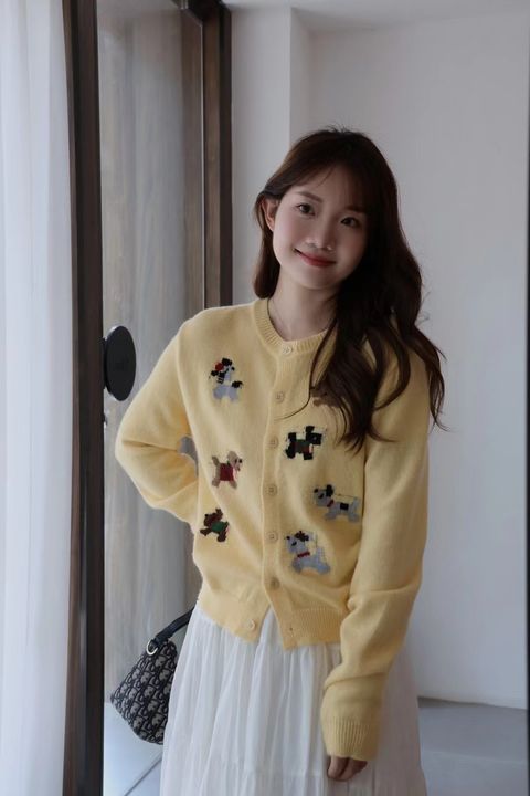 Freesia 244 小雞黃與小狗 羊毛針織毛衣 – FreesiaBoutique