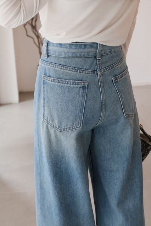 Freesia 71618 梨形身材剋星綁帶牛仔寬褲 – FreesiaBoutique