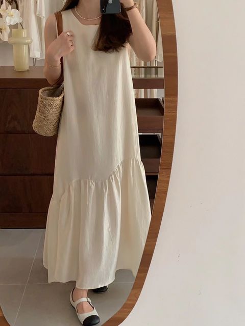 現貨 Freesia 2519 氣質拼接連身背心洋裝 – FreesiaBoutique