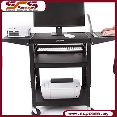 Av Carts & Stands Furniture Small Laptop Cart Adjustable-Height Mobile ...