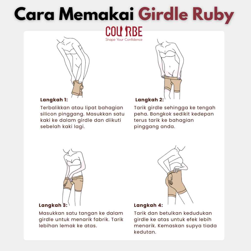 Ruby High Waist Women's Girdle by Courbe – Courbe Malaysia