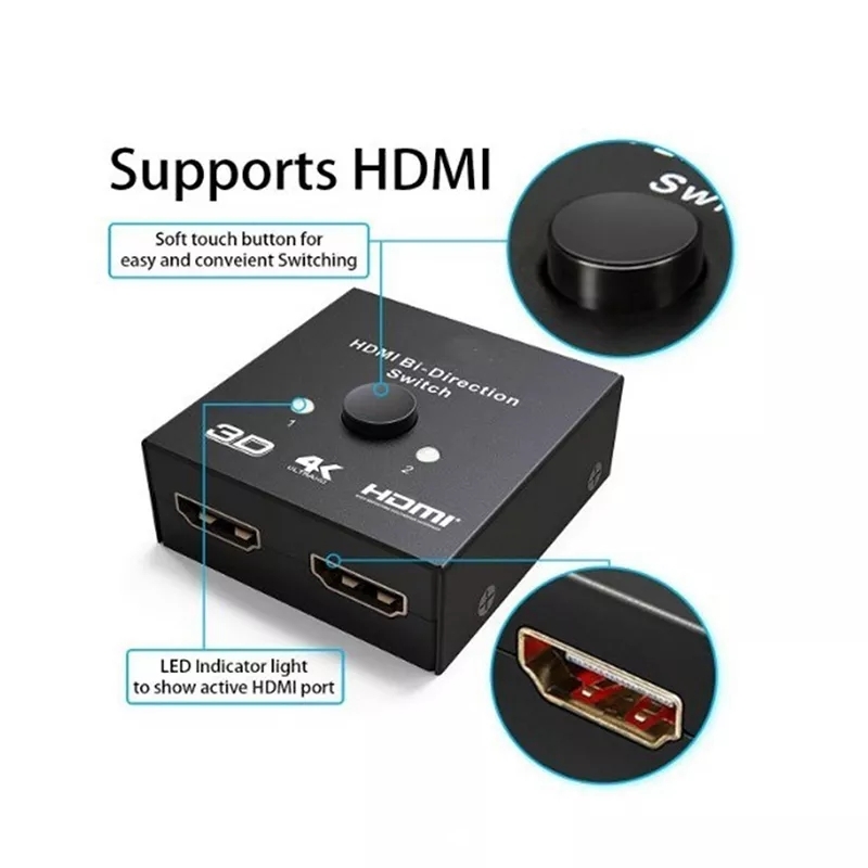 HDMI-Compatible BI-DIRECTION 2in1 / 1in2 OUT SUPPORT 4K HDMI-SPLITTER ...