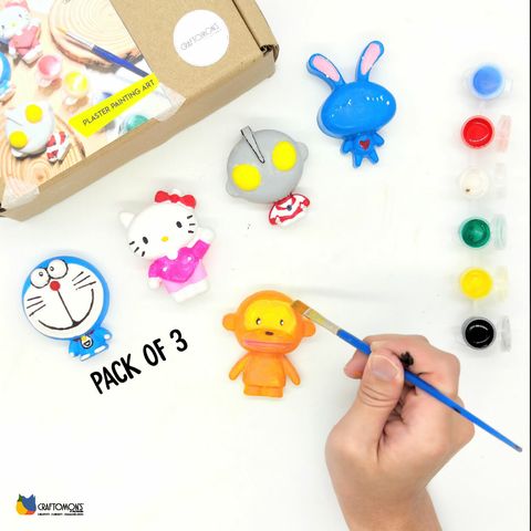 Plaster Painting Art Kit - Cartoon Character Collection (Pack of 3 ...