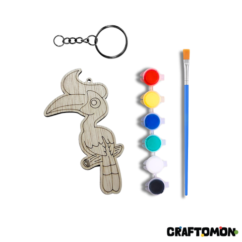 🇲🇾 Merdeka Craft - Wooden Hornbill Keychain Painting Kit – OPEN PLAYHOUSE