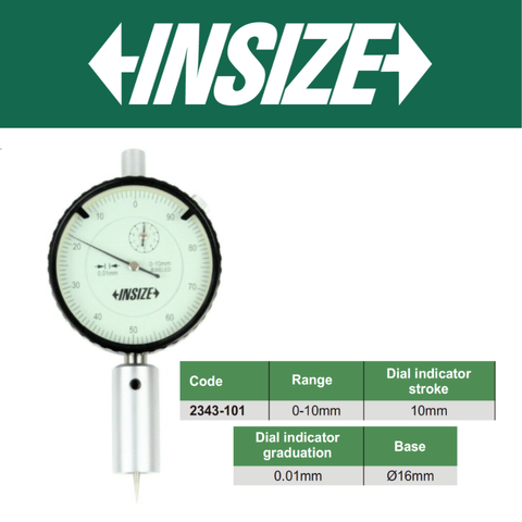 INSIZE Dial Depth Gage / Dial Depth Gauge (Range: 0-10mm, Base: 16mm ...