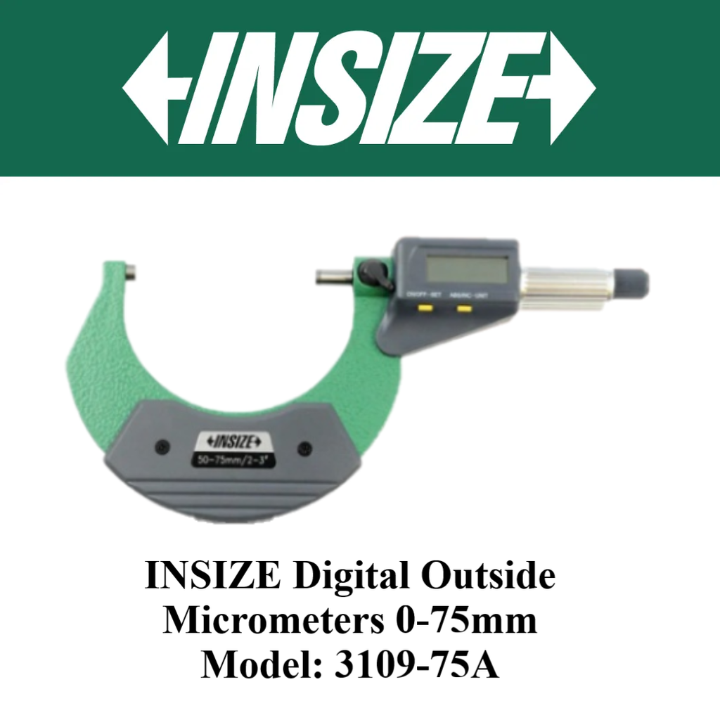 INSIZE Outside Micrometer 0-100mm 3109 Series (Model: 3109-25A / 3109 ...