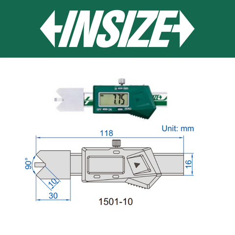 INSIZE Digital Radius Caliper 2-10mm / 2-25mm (Model: 1501-10 / 1501-25 ...