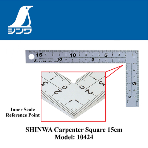 SHINWA (Japan) Stainless Steel Carpenter Square 15cm (Model: 10424 ...