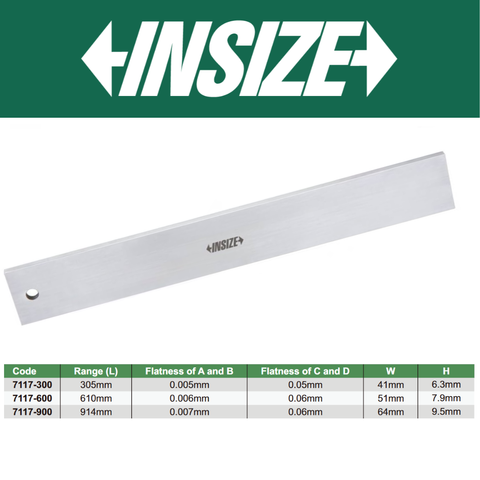 INSIZE Precision Straight Edge 300mm(L) x 41mm(W) x 6.3mm(H) Model ...