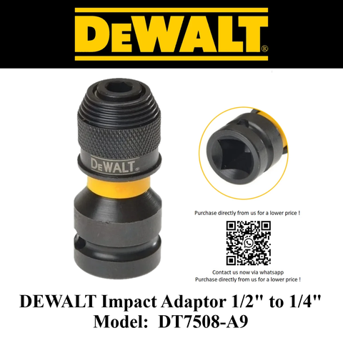 DEWALT Impact Adaptor 1/2" to 1/4" - Model: DT7508-A9 – Conmax Resources