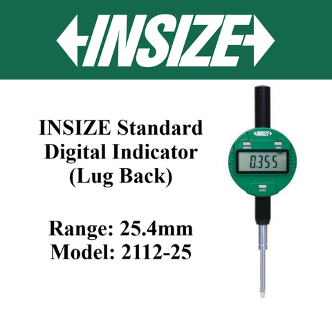 INSIZE Standard Digital Indicator (Lug Back) - Model: 2112-10 / 2112-25 ...