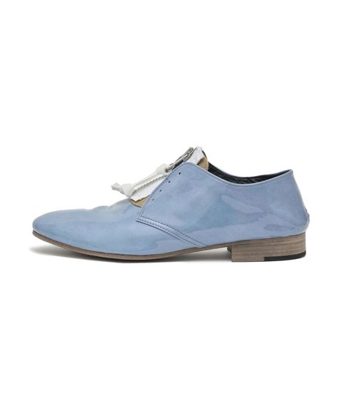 UNDERCOVER Sheep leather enamel shoes GRAY BLUE – TRENDS