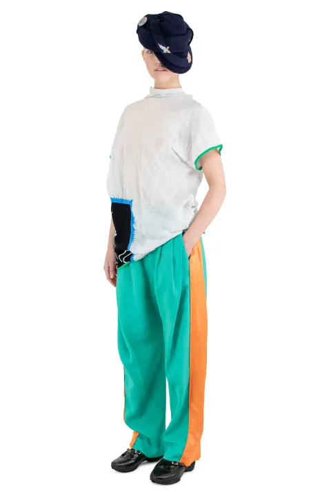 Kiko Kostadinov PROMINA KNIT TOP - WHITE/NIGHT SCAPE INTARSIA – TRENDS