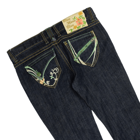 Blue Moon Blue Mint Embroidered Floral Jeans – FIFTH