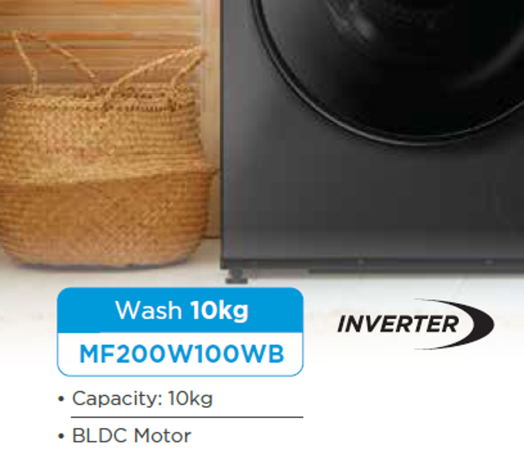 MIDEA 👕 MF200W100WB 10.0KG SMART CONTROL INVERTER QUATTRO LUNAR DIAL ...