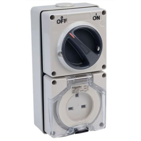 SCHNEIDER 56C313 13A 3PIN SWITCH SOCKET IP66 WEATERPROOF SOCKET ...