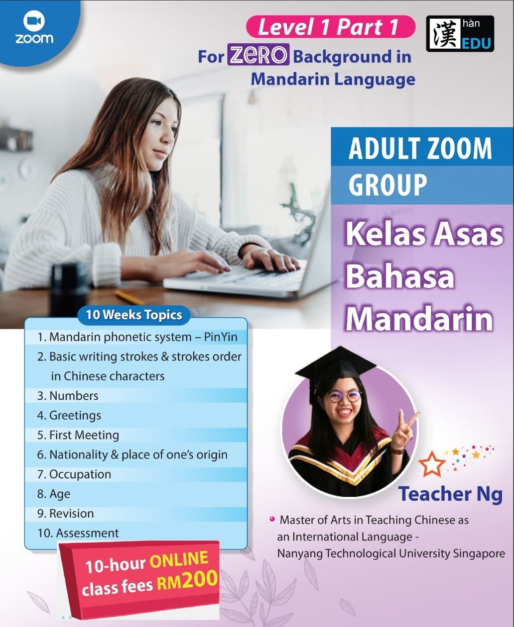 (RM20 Reservation) Mandarin Class for Beginner through Zoom – EDU ...