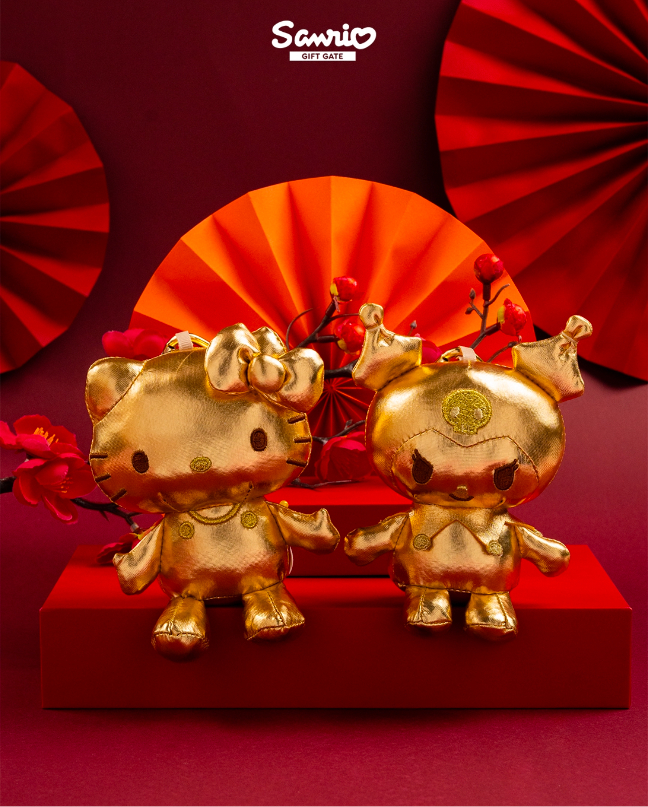 Hong Kong Exclusive Sanrio Gold Hello Kitty / Kuromi Plushie Bag Charm ...