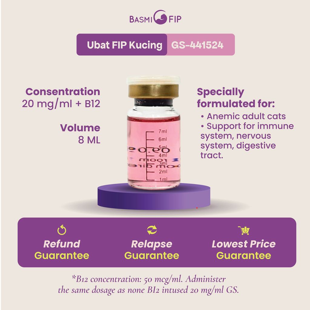 GS-441524, 20mg/ml concentration + Vitamin B12, 8ml – BASMI FIP ...