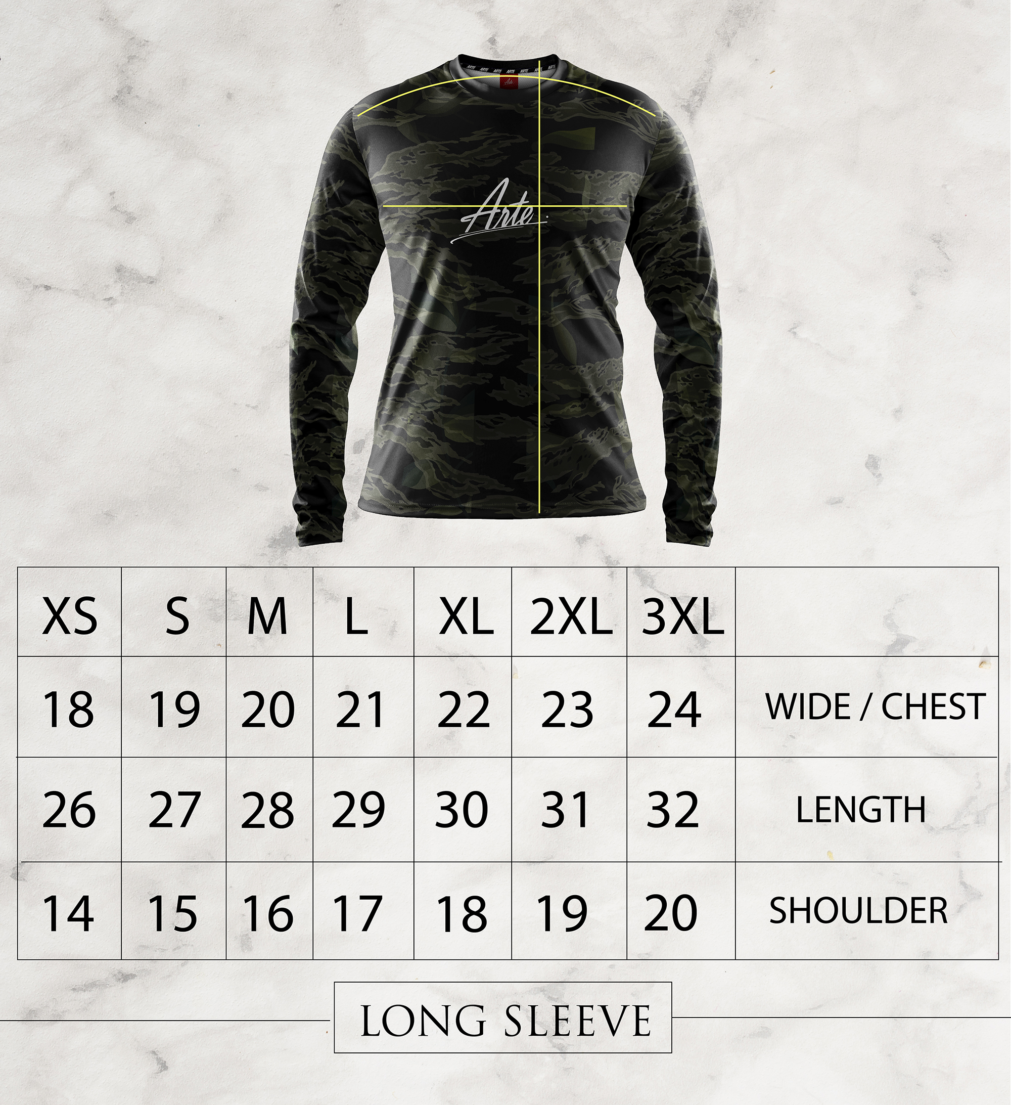 Size Charts – Arte Store