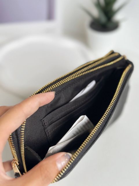 COACH 6649 Double Corner Zip Wallet In Polished Pebble Leather 手挽包钱包 ...