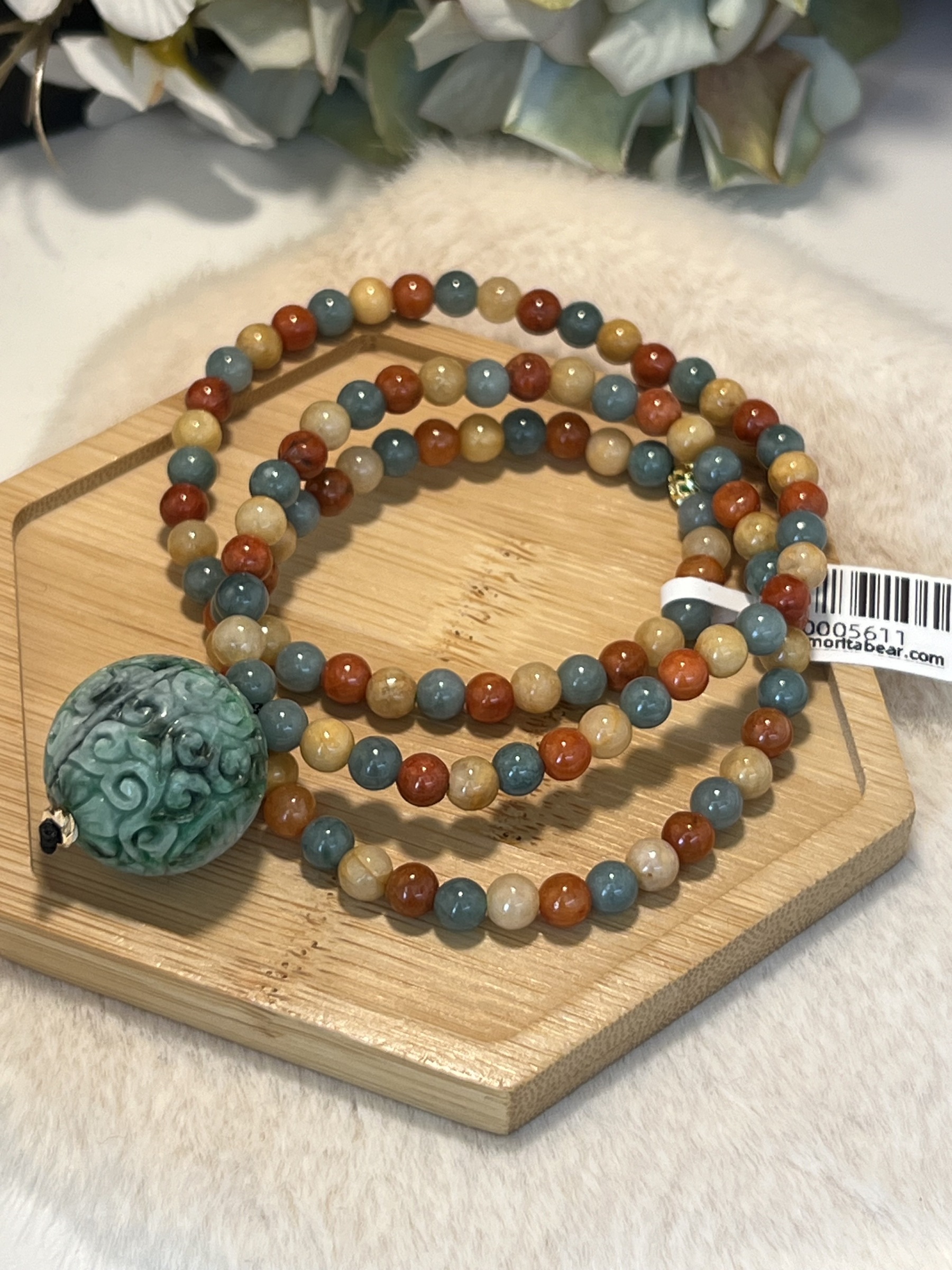 mix jade necklace and jade balls carving 5.8x13.6MM – Moritabear Sdn Bhd