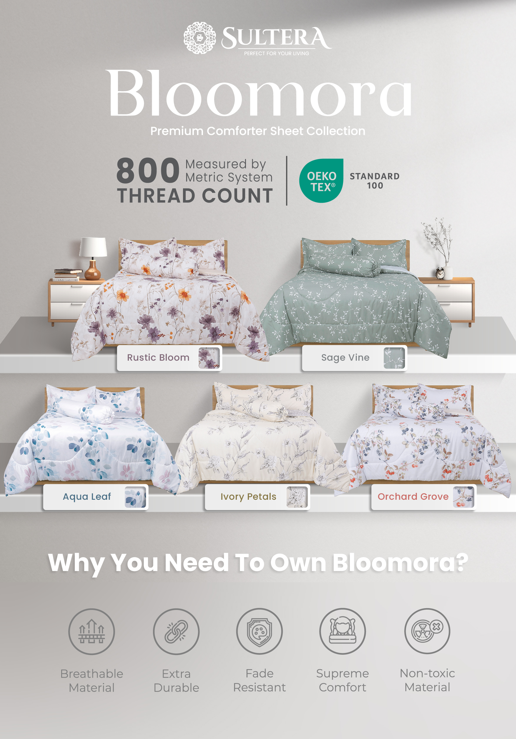 BLOOMORA: Premium Comforter Sheet Collection – SulteraXclusive