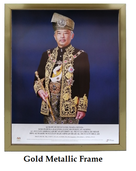 Tekkashop PMPF142 Elegant Gold Frame Wall Poster with Agong/Permaisuri ...