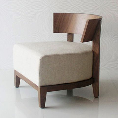 Tekkashop GOSF1250 Home Rustic Style Fabric Cushion Walnut Wooden ...
