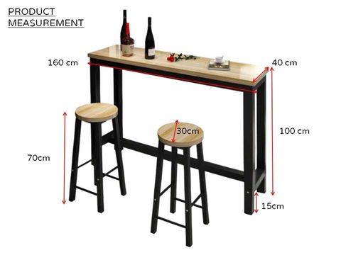 Tekkashop FDBS1059 Industrial Design Waterproof Wooden Top High Bar Set ...