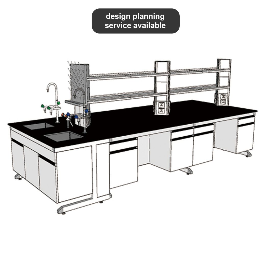Tekkashop CJLT208A Commercial Grade Laboratory Island Table with ...