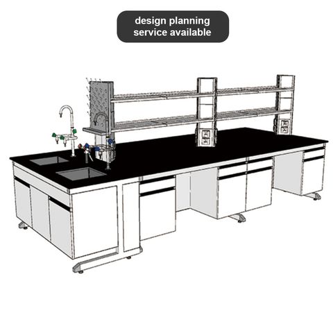 Tekkashop CJLT208A Commercial Grade Laboratory Island Table with ...