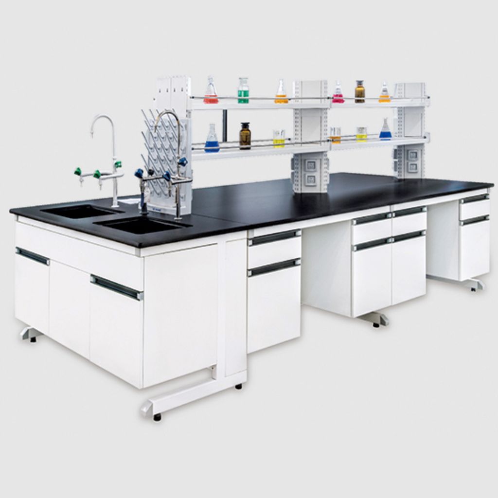 Tekkashop CJLT208A Commercial Grade Laboratory Island Table with ...