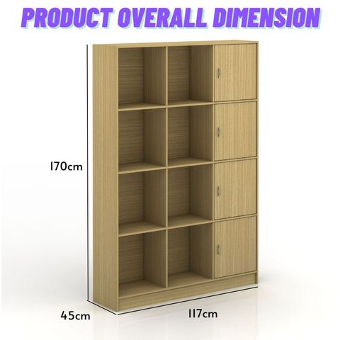 Tekkashop FDBC475DBR Retro Style Particle Board 4 Doors File Filling ...