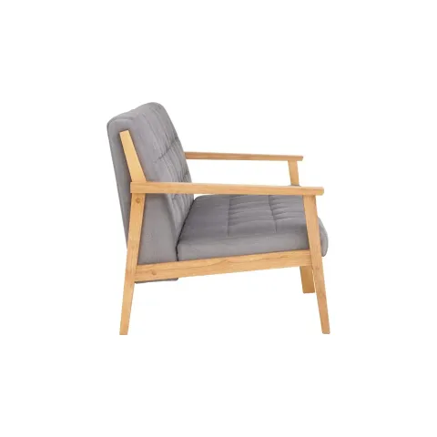 Tekkashop FDSF1583 Scandinavian Style Talco Fabric Solid Rubberwood ...